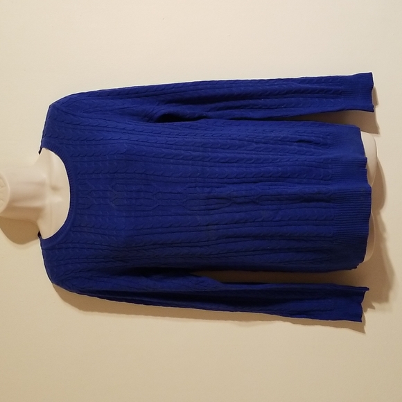 Laura Scott | Sweaters | Laura Scott Blue Cable Knit Sweater | Poshmark